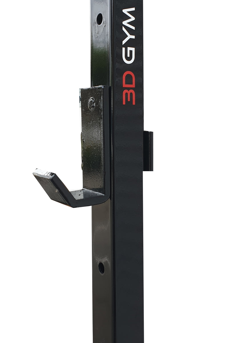 Heavy Duty Half rack with J-Hooks and safety spotters – 3D Gym Equipment